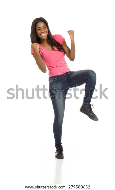 Model Isolated Cheerful Stock Photo 279580652 | Shutterstock