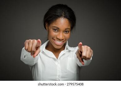 Model Pointing Camera Stock Photo 279575408 | Shutterstock