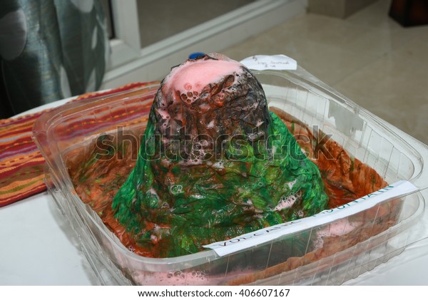 Model Volcano Science Fair Project School Stock Photo 406607167 ...