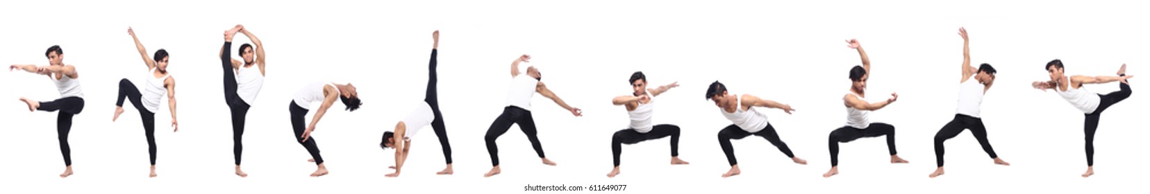 Modern Acrobatic Dancer Posing Over White Stock Photo 611649077 ...