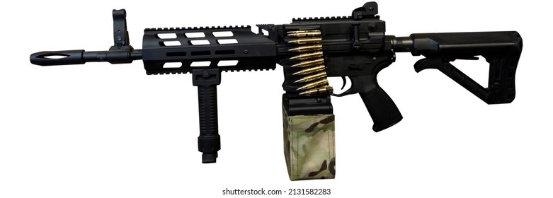 Modern Automatic Multiplecharge Weapon Isolated On Stock Photo ...