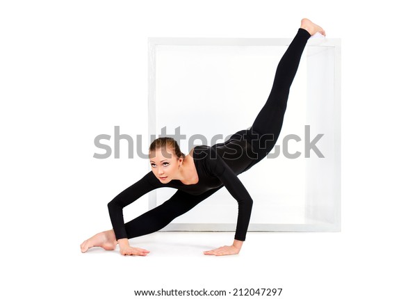 Modern Ballet Dancer Posing Cube Studio Stock Photo (Edit Now) 212047297