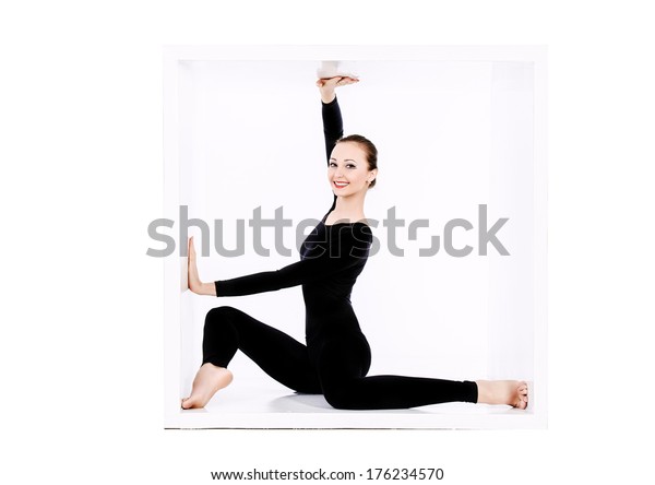 Modern Bellet Dancer Posing Cube Studio Stock Photo 176234570 ...
