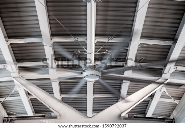 Modern Ceiling Construction Pattern Fanventilation System Stock Photo ...