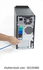 Modern Computer Backside View On White Stock Photo 82135483 | Shutterstock