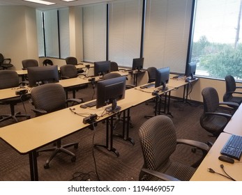 Modern Computer Classroom Angled View Stock Photo (Edit Now) 1194469057