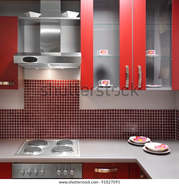 Modern Kitchen Close Stock Photo (Edit Now) 91827095