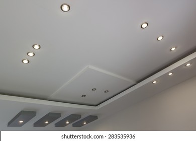 Modern Layered Ceiling Embedded Lights View Stock Photo 283535936 ...