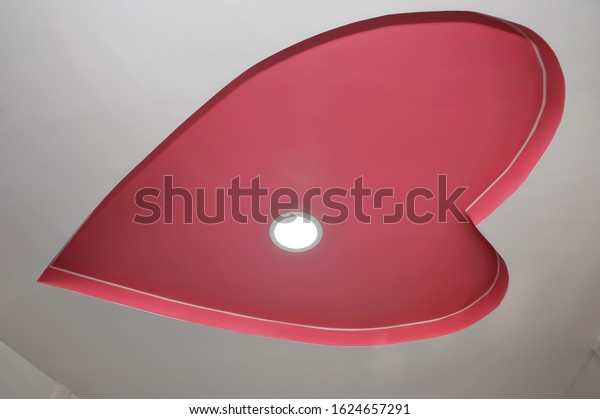 Modern Layered Ceiling Embedded Lights Stretched Stock Photo 1624657291 ...