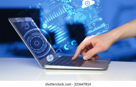 Modern Notebook Computer Future Technology Media Stock Photo (Edit Now ...