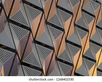 Modern Steel Cladding Angular Geometric Patterns Stok Fotoğrafı ...