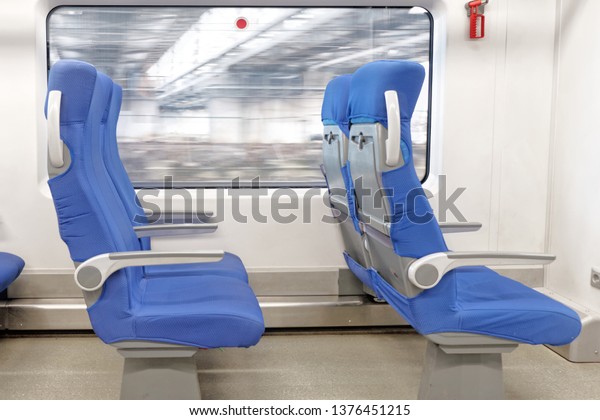 Modern Train Interior Cabin Window Seat Stock Photo 1376451215 ...