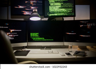 Modern Workplace Software Developer Five Screens Stock Photo 1022932243 ...