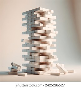 Collapsing Jenga Tower Very Unstable Jenga AI-generated image ...