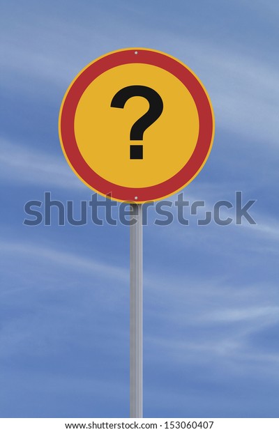Стоковая фотография 153060407: Modified Road Sign Question Mark ...