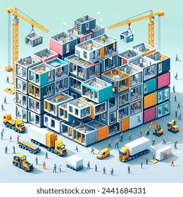 Cute Isometric 3d Image People Building AI-generated image 2473060455 ...
