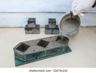 Mold Sample Nonshrink Concrete Testing Compressive Stock Photo ...