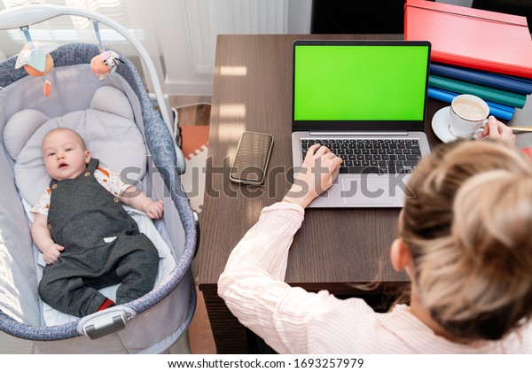 Mom Using Computer Spending Time Her Stock Photo 1693257979 | Shutterstock