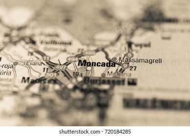 Moncada On Map Stock Photo 719607403 | Shutterstock