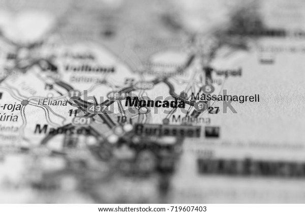 Moncada On Map Stock Photo 719607403 | Shutterstock