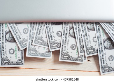 Money On Computer On Work Desk Stock Photo 437581348 | Shutterstock