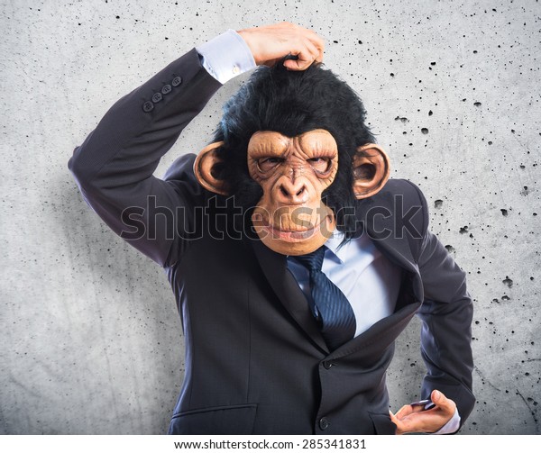 Monkey Man Over Textured Background Stock Photo 285341831 | Shutterstock