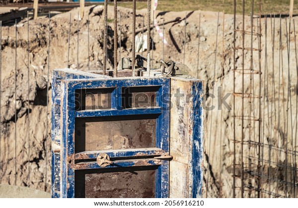 Monolithic Foundation Formwork Forms Vertical Formwork Stock Photo ...