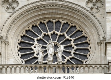 Exterior Western Rose Window Notredame De Stock Photo (Edit Now) 374109970