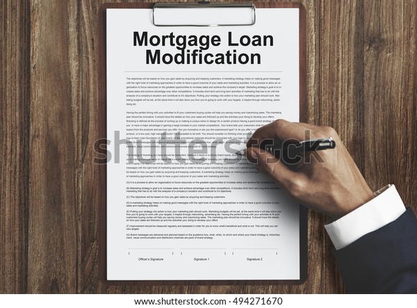 Mortgage Loan Request Modification Document Concept Stock Photo (Edit ...
