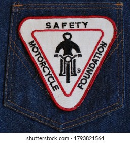 Motorcycle Safety Foundation Triangular Patch On Stock Photo 1793821564 ...