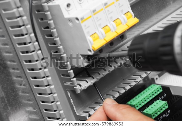 Mounting Internal Distributing Plc Wire Inserted Stock Photo 579869953 ...
