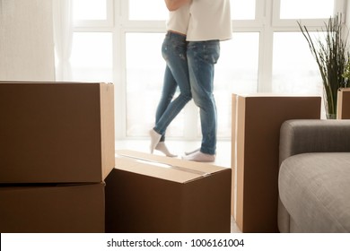 Moving Boxes Couple Embracing Background Boyfriend Stock Photo ...