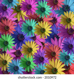Multi Colored Daisy Flowers Pattern Background Stock Photo (Edit Now ...