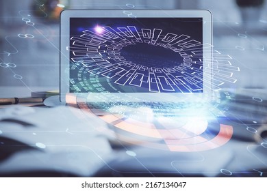 Multi Exposure Desktop Computer Technology Theme Stock Photo 2167134047 ...