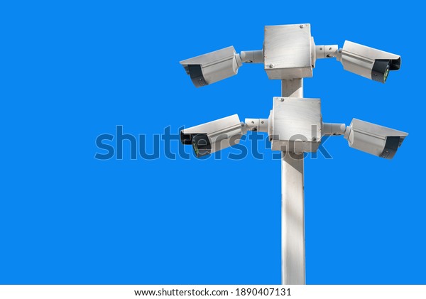 Multiangle Cctv On Pillar 360 Degree Stock Photo 1890407131 | Shutterstock