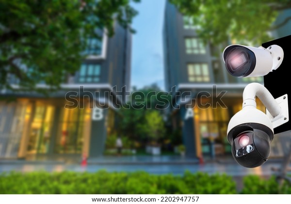 Multiangle Cctv System On Condos Corridors Stock Photo 2202947757 ...