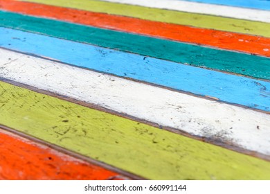 Multicolor Paint Plank Table Background Stock Photo 660991144 ...