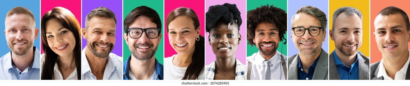 Multiethnic Faces Variation Collage Mixed Adult Stock Photo 2074285903 ...