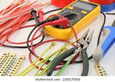 Multimeter Tools Installing Electrical Control Panel Stock Photo ...
