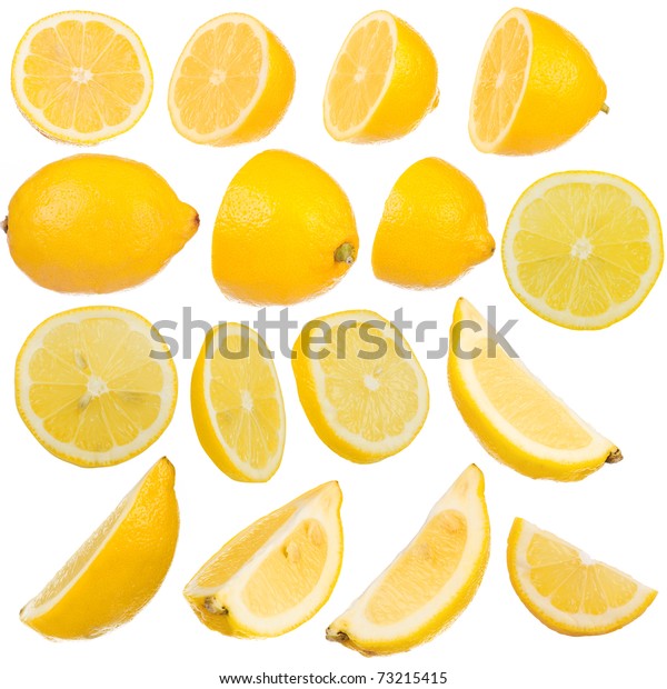 Multiple Lemon On White Background Isolated Stock Photo 73215415 ...