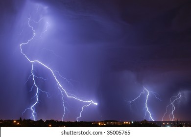 Free Stock Photo of Multiple Lightning Strikes in the Sky | Download ...