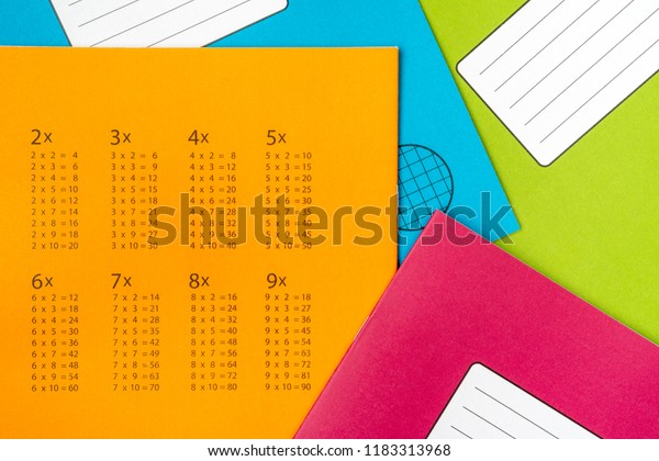 Multiplication Table On Orange Exercise Book Stock Photo 1183313968 ...
