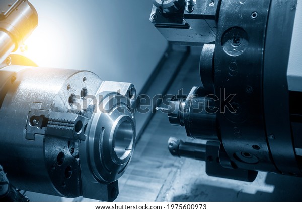 Multitasking Cnc Lathe Machine Making Metal Stock Photo 1975600973 ...