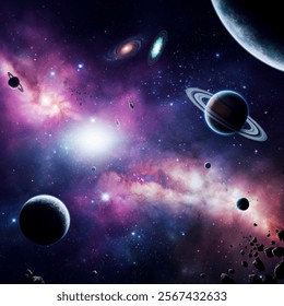 Create Image Stunning Vibrant Galaxy Predominantly AI-generated image ...