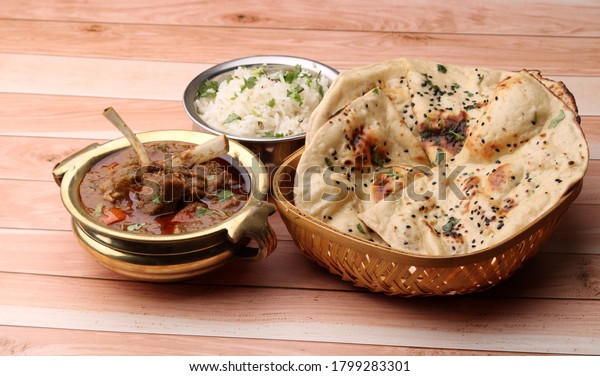 Mutton Curry Served Naan Bread Jeera Stock Photo 1799283301 | Shutterstock