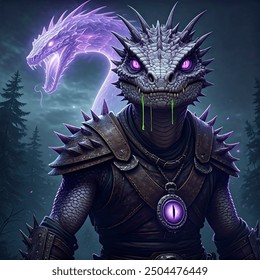 Mythical 3d Image Humanoid Lizard Purple AI-generated image 2504471931 ...