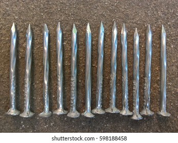 Nails Row Silver Sharp New Nails Stock Photo 598188458 | Shutterstock