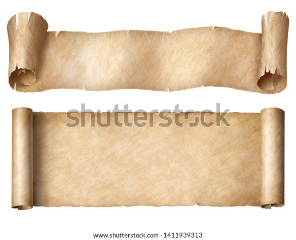 Narrow Paper Parchment Scrolls Set Isolated Stock Photo (Edit Now ... Narrow Paper Parchment Scrolls Set Isolated Stock Photo (Edit Now ...