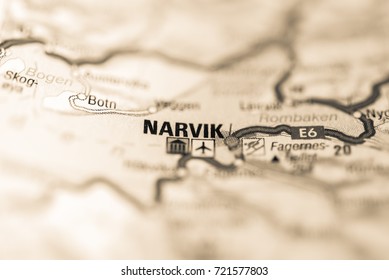 Narvik On Map Stock Photo (Edit Now) 721577803