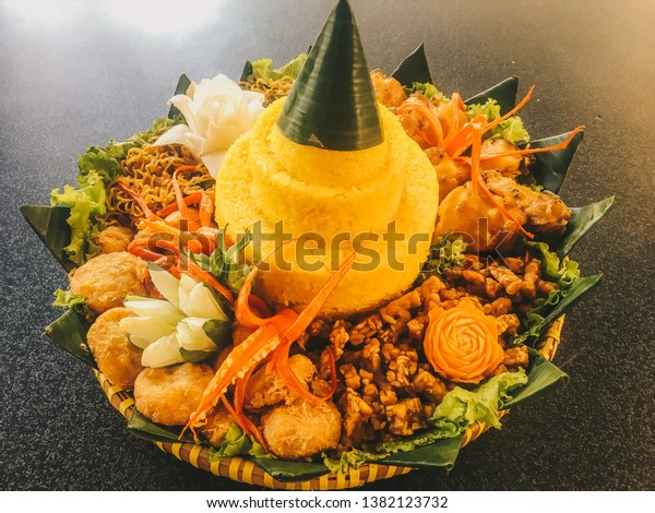 Nasi Tumpeng Java Traditional Foodisolated On Stock Photo 1382123732 ...